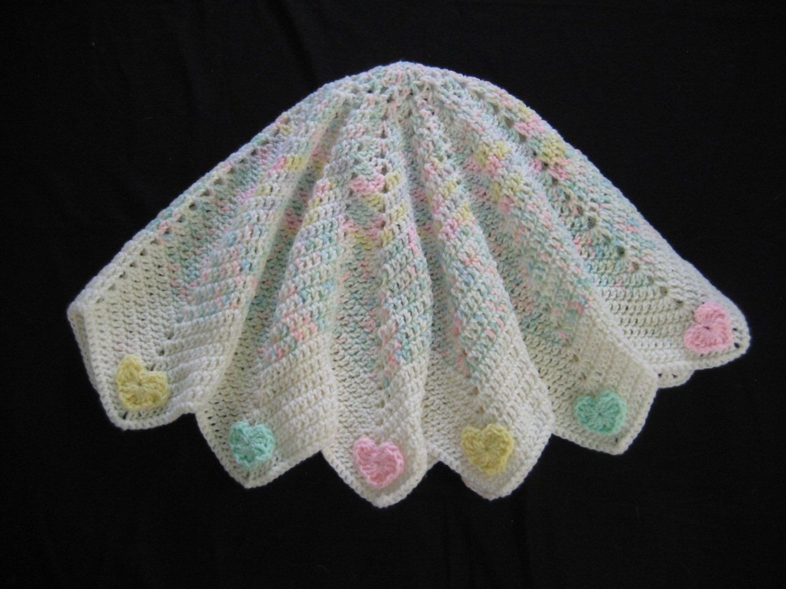 Crochet PATTERN - Ripple Hearts Round Blanket; Star Baby Blanket ...