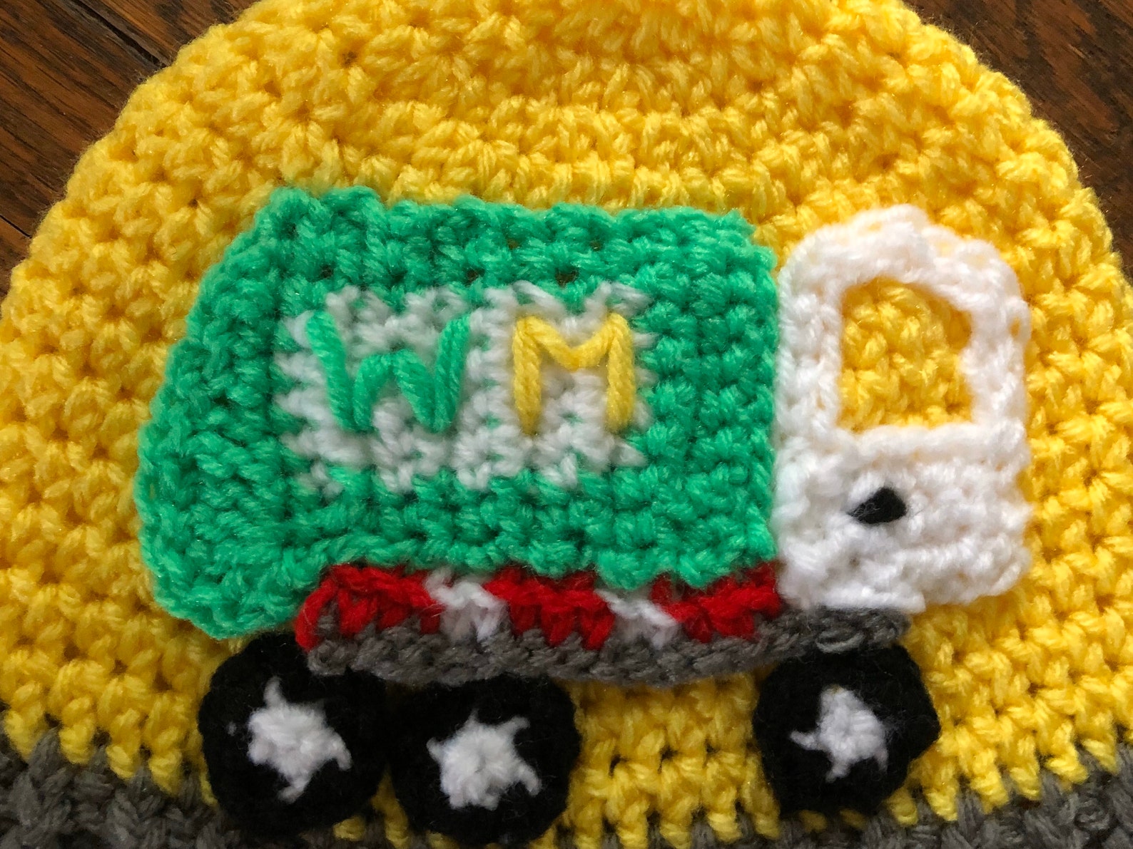 Crochet PATTERN for Garbage Truck Hat; Waste Management Truck Beanie ...
