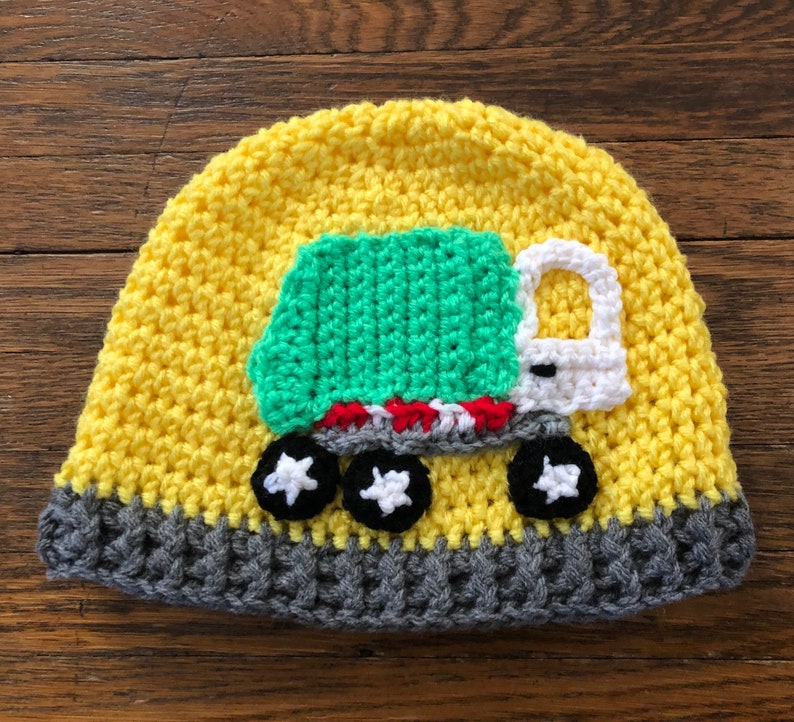 Garbage Truck Beanie Hat Yellow Waste Management Truck Hat | Etsy