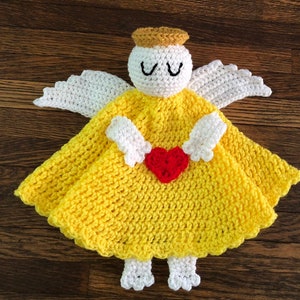 Crochet PATTERN - Angel Lovey Security Blanket, Angel Doll Lovey ...