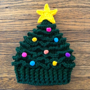 Christmas Tree Hat With Ornaments and Star, Baby Toddler Child Xmas ...