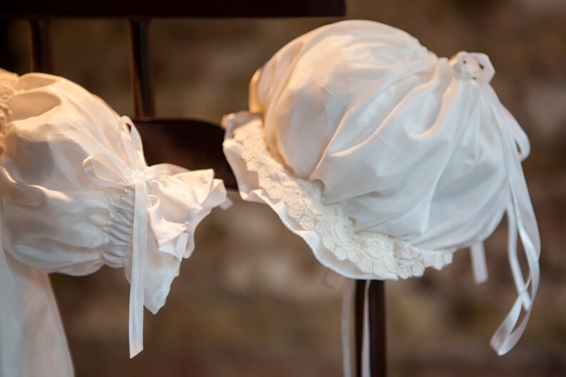Christening Gown ,heirloom Silk Lace Baptism Gown+ Bonnet - Etsy
