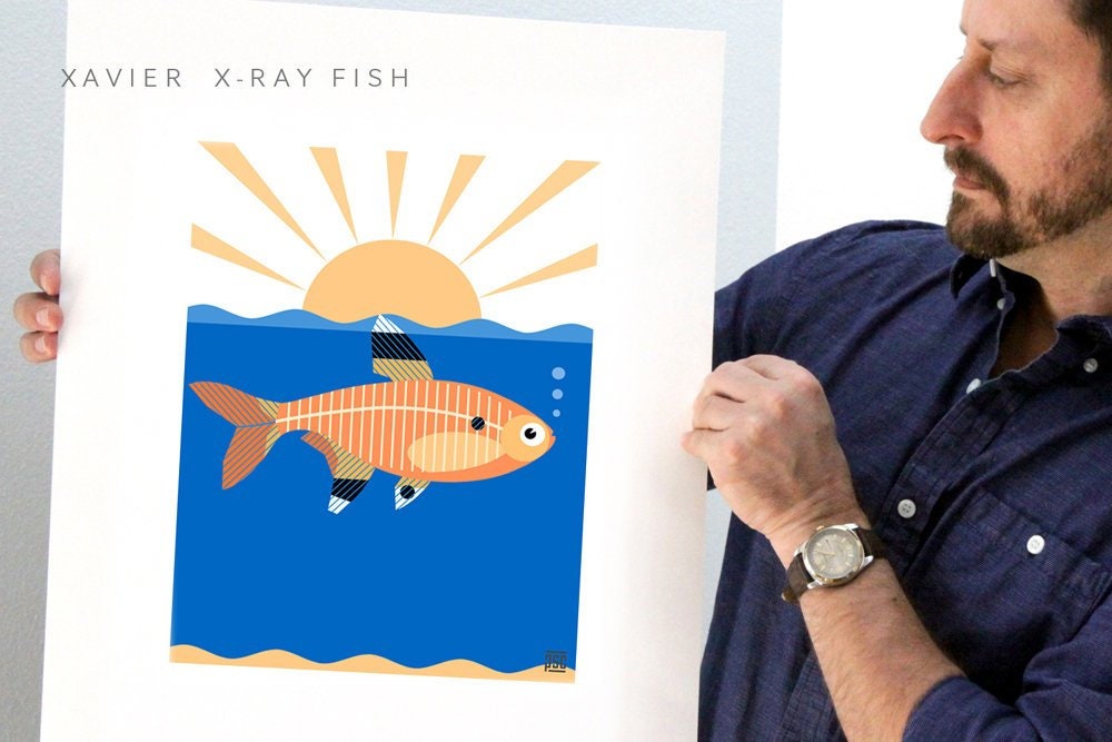 Xavier X-ray Fish Children's Animal Giclée Art Prints - Etsy UK