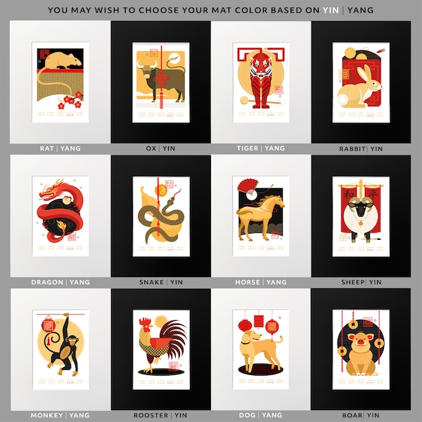 Chinese Zodiac Art - Etsy