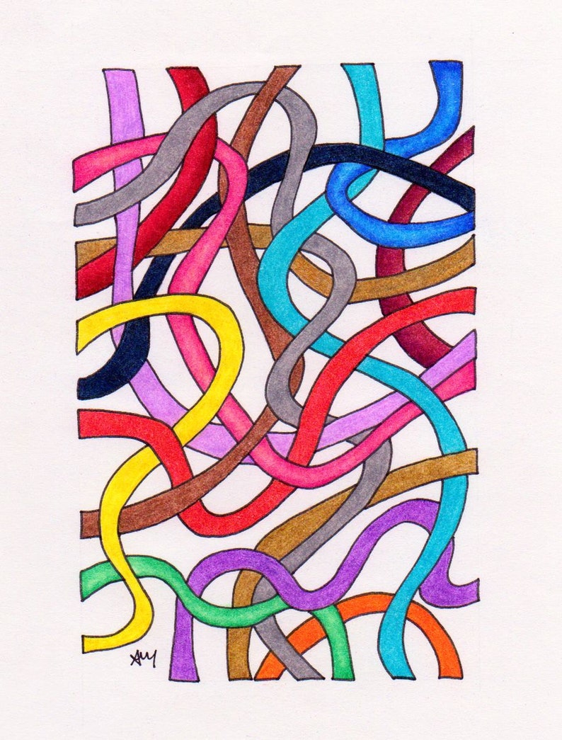 Abstract Art Drawing Raveled Artwork - Etsy