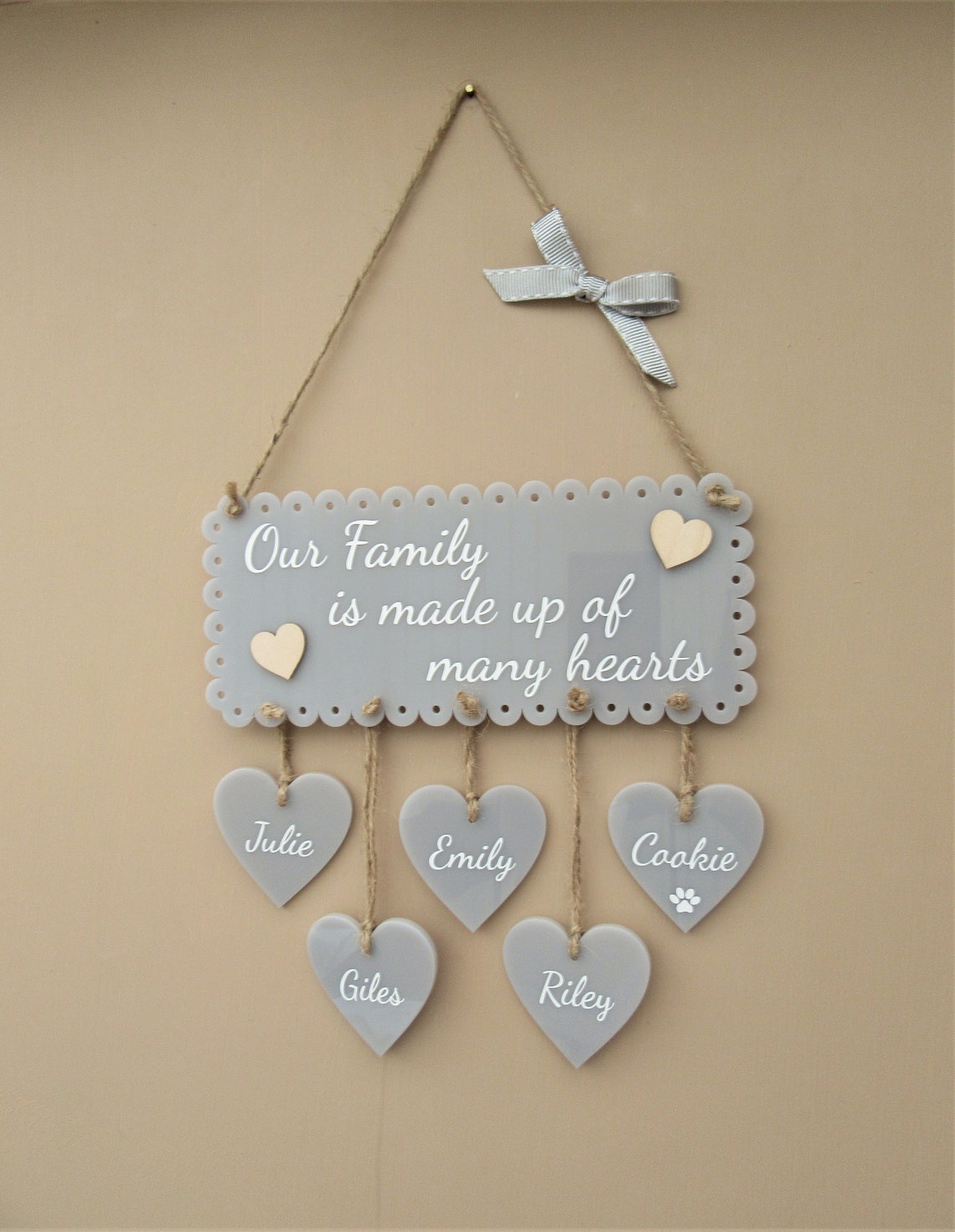 Personalised Family plaque. Our Family is made up of | Etsy