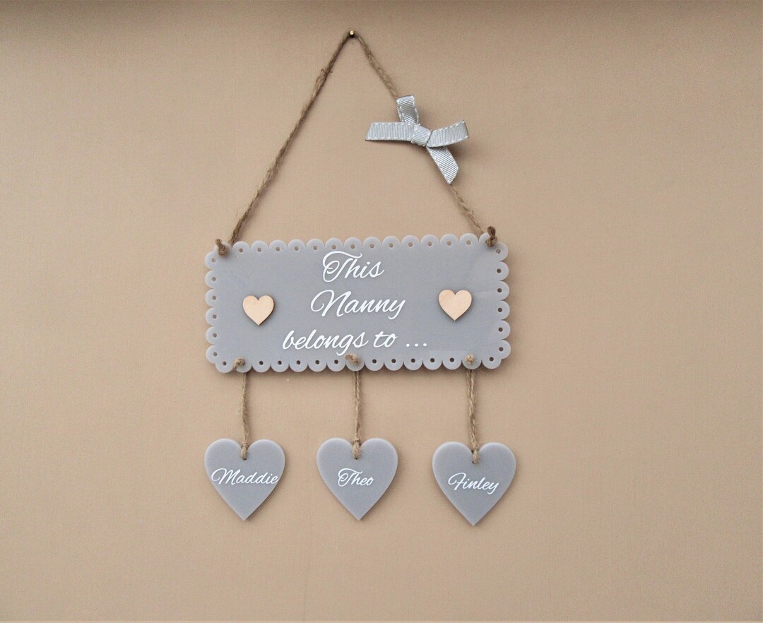 Personalised Nanny Sign "this Nanny Belongs To" Nanny Mother's Day Gift ...