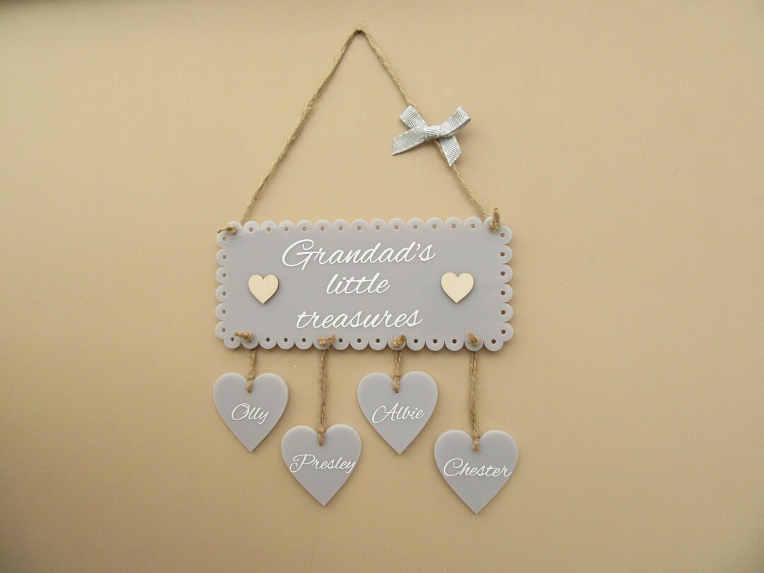 Personalised Grandad Sign "grandad's Little Treasures" Father's Day ...