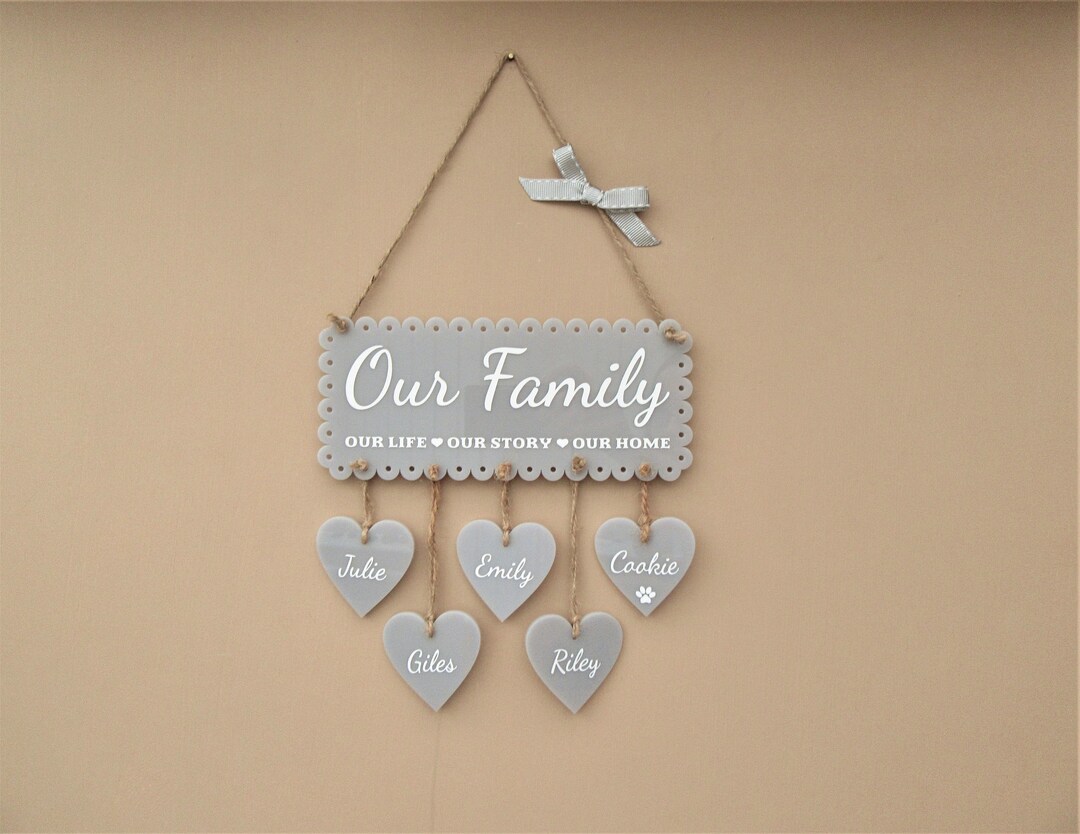 Personalised Family Plaque. Our Family. Our Life, Our Story, Our Home ...