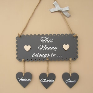 Personalised Nanny Sign "this Nanny Belongs To" Nanny Mother's Day Gift ...
