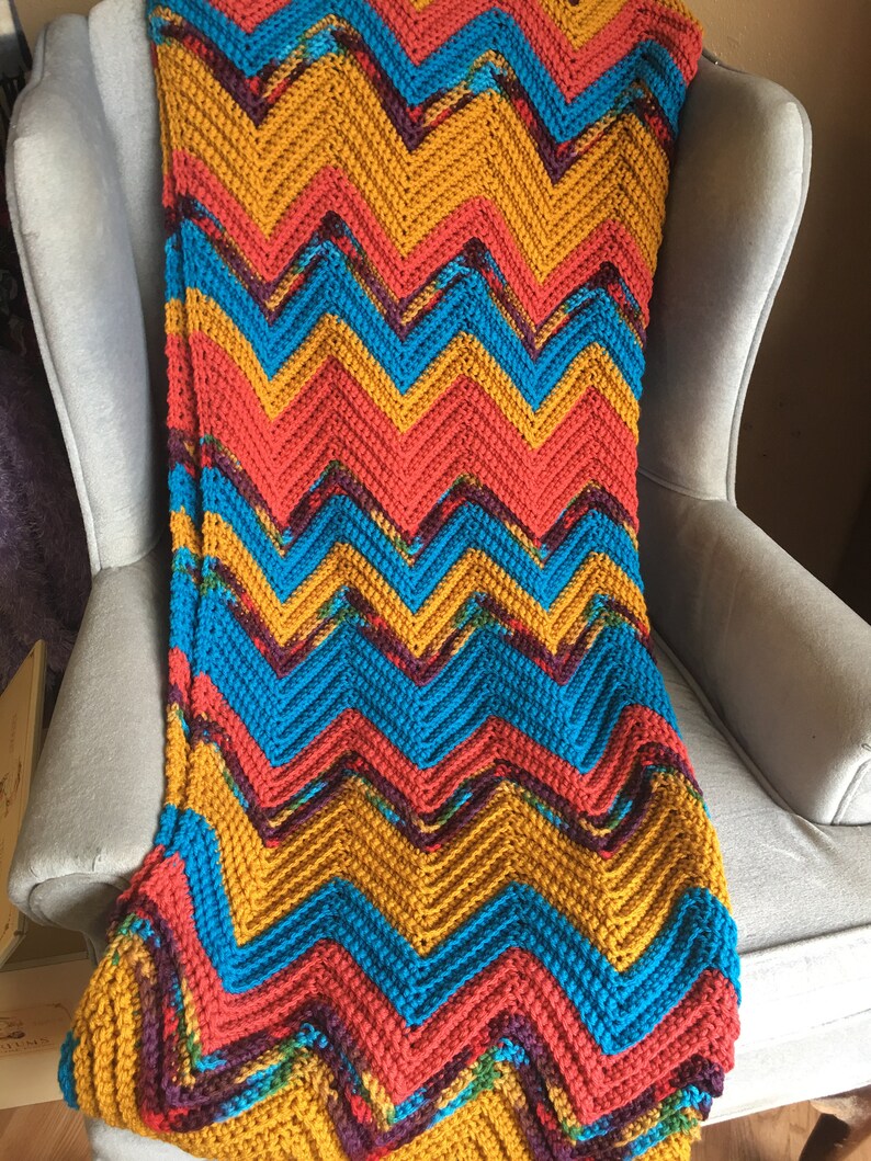 Hand Crocheted Afghan Made From a Vintage Chevron Pattern. the - Etsy
