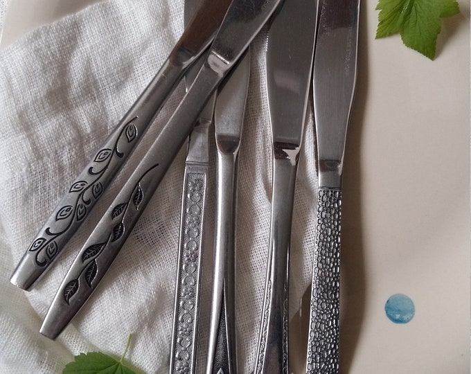 Vintage Dinner Knifes Set of 6 KOREA Stainless Steel - Etsy