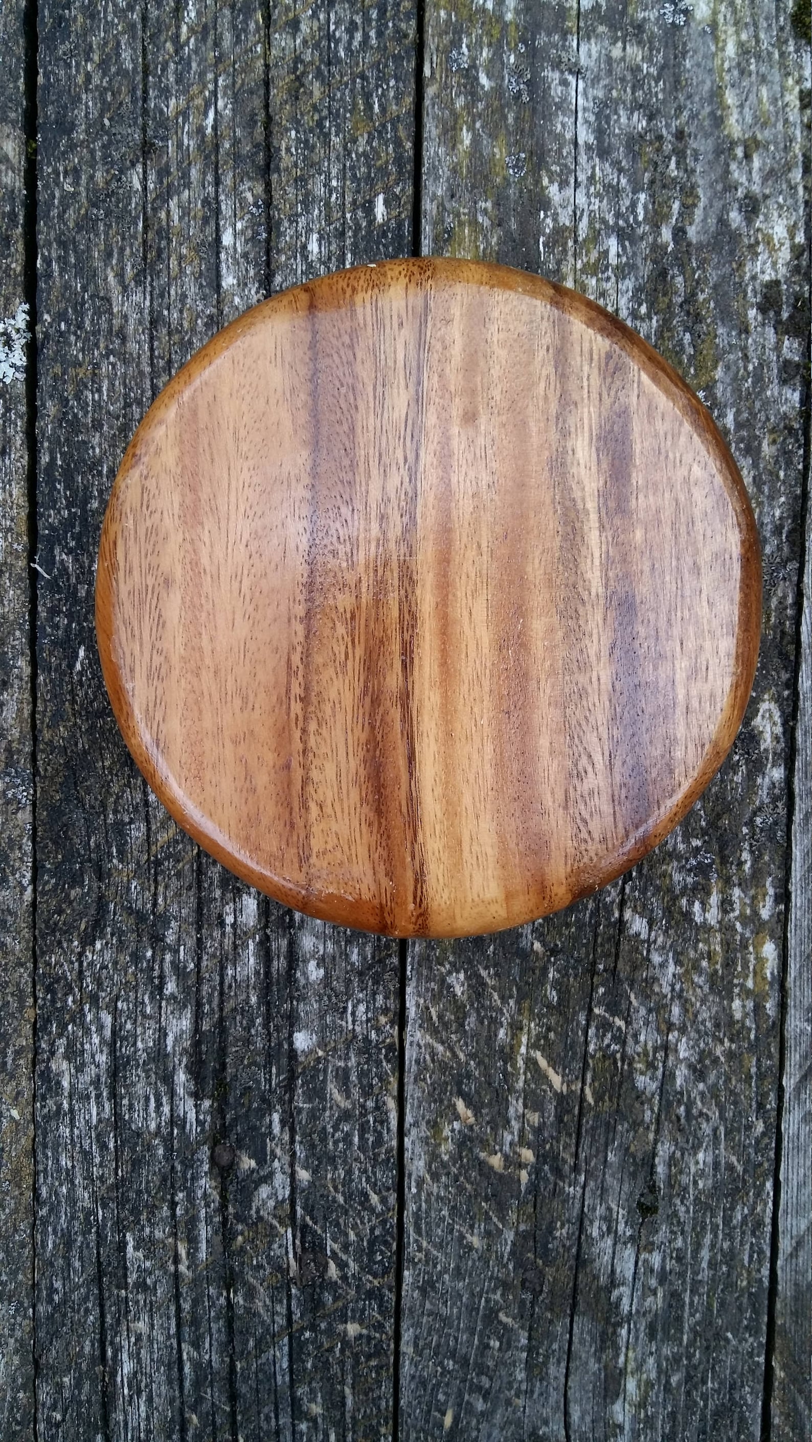 Vintage wooden bowl solid wood dish plate brown wood round | Etsy