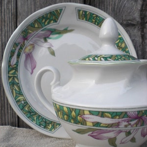 Exotic orchid tea set white vintage porcelain tea pot sugar | Etsy