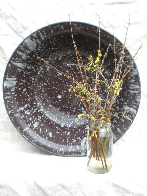 Large Enamel Bowl Wash Basin Granite Ware Graniteware Old | Etsy