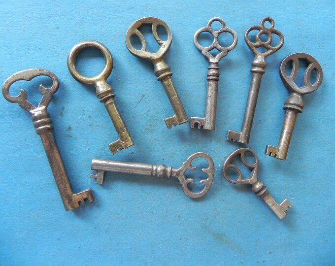 8 Antique Cabinet, Lock Keys. Old & Original. Fancy. - Etsy