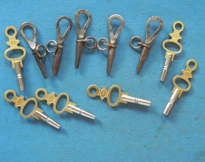 11 Antique/vintage pocket WATCH Keys. Arts, Krafts, Jewelery. - Etsy