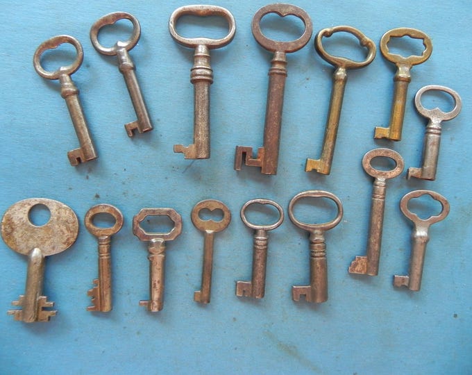 15 Antique Skeleton, Cabinet, Lock Keys. Old & Original. - Etsy