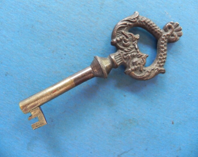 Antique Brass sea Serpent Cabinet Key. Old and Original. Not a Dolphin ...