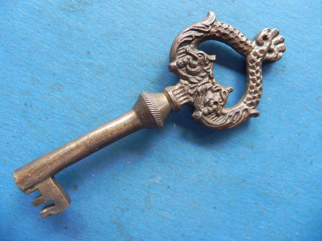 Antique Brass sea Serpent Cabinet Key. Old and Original. Not a Dolphin ...
