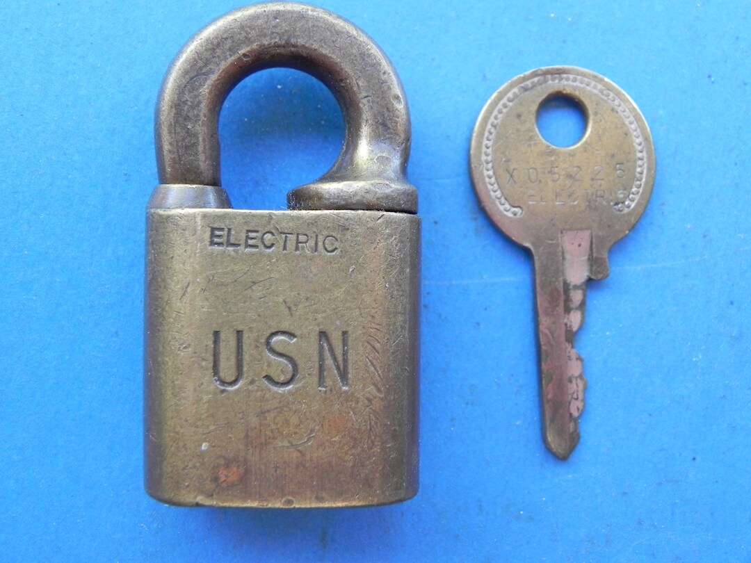 Vintage "u.s.n." Push Key Padlock W/ Key. HURD, Navy, Military. - Etsy