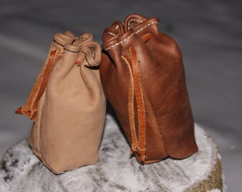 Leather Drawstring Pouch - Etsy
