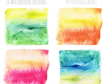 Watercolor Brush Strokes Clip Art Watercolor Clip Art PNG | Etsy