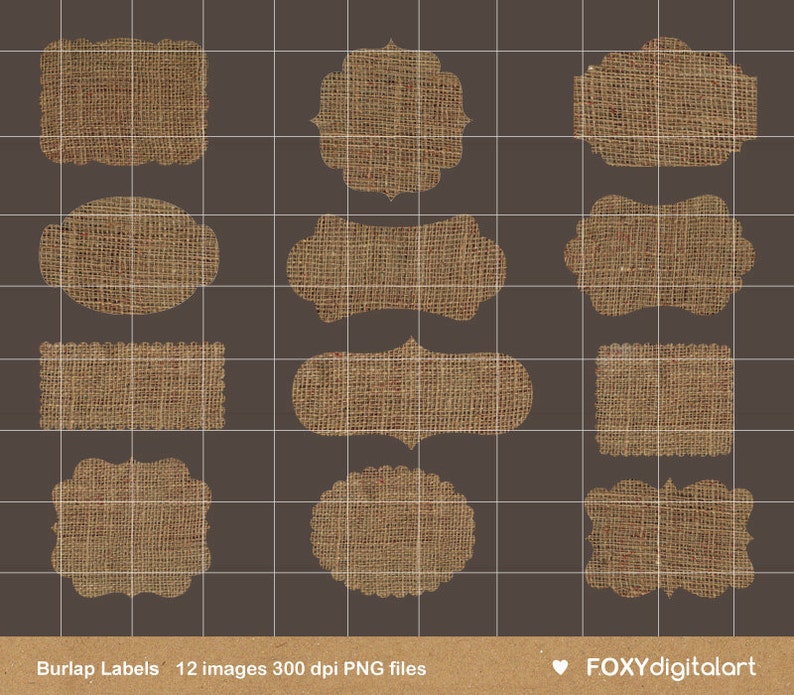 Burlap Frames Clip Art Burlap Digital Frames Burlap Clipart - Etsy
