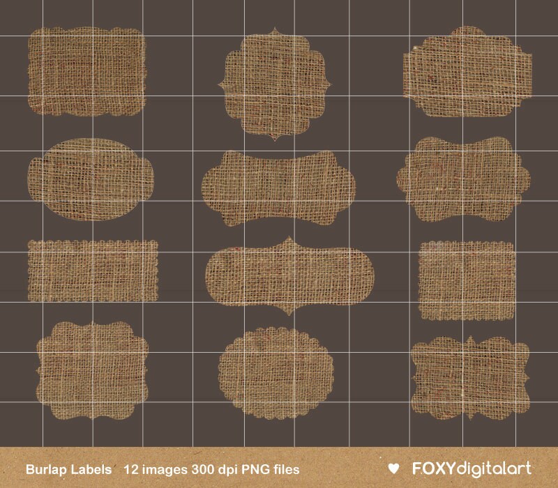 Burlap Frames Clip Art Burlap Digital Frames Burlap Clipart - Etsy