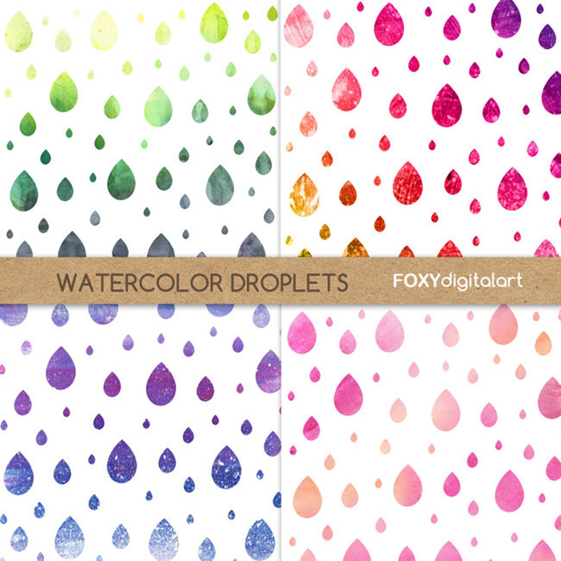 Watercolor Digital Paper Pack, Commercial Use, Instant Download ...