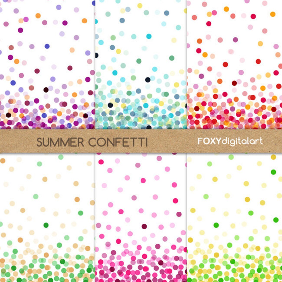 Confetti Digital Paper Set, throw Some Confetti Digital Paper ...