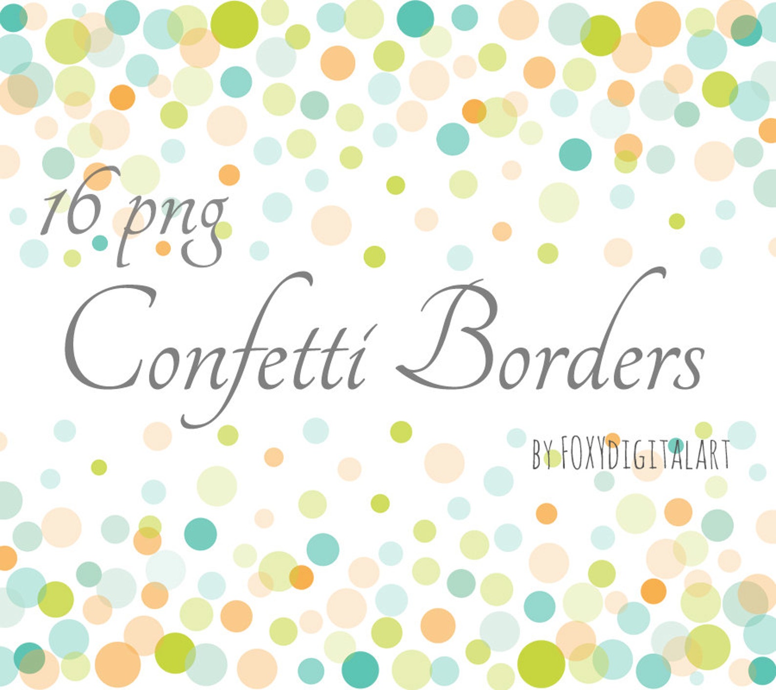 Confetti Clipart, Confetti Borders, Confetti Border Set, Digital ...