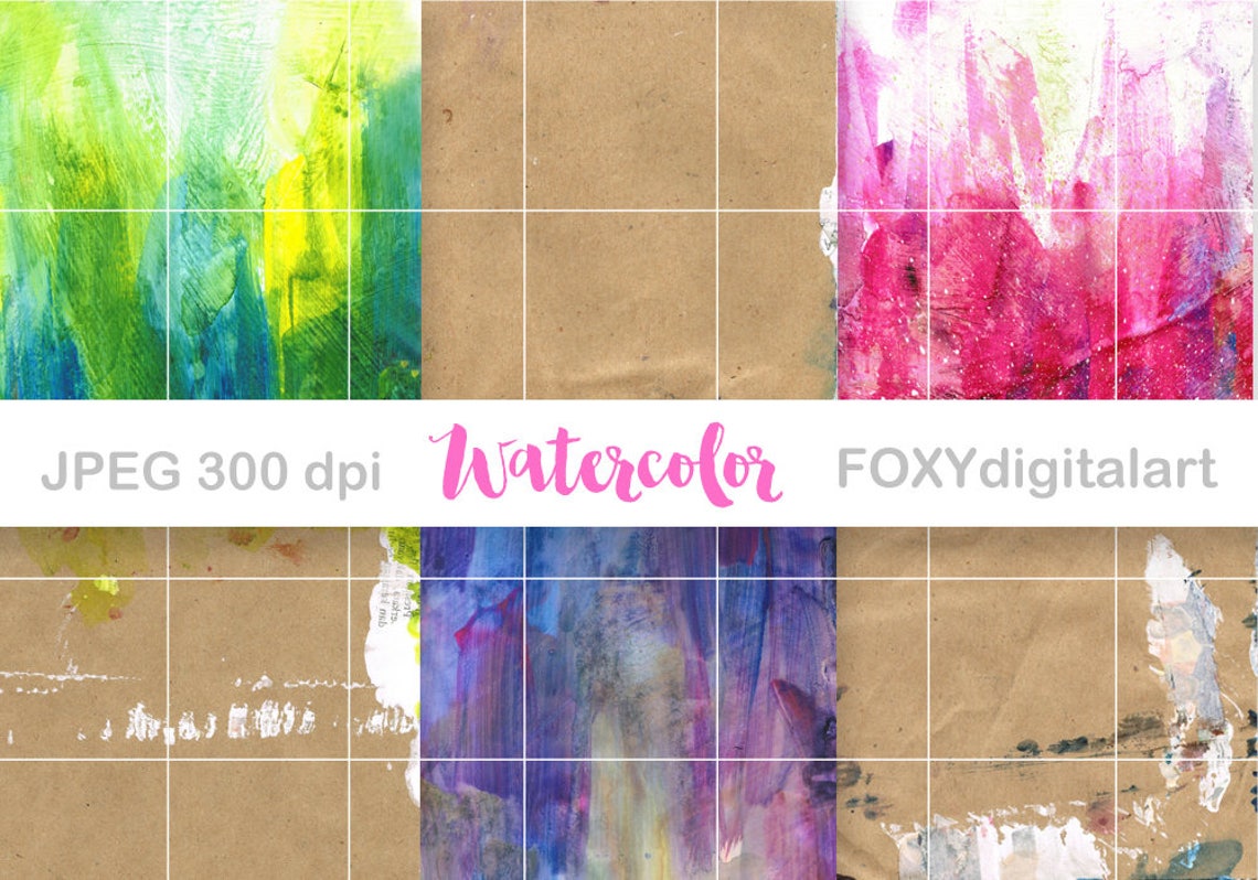 Watercolor Digital Paper: Watercolor Scrapbook Paper, Watercolor ...