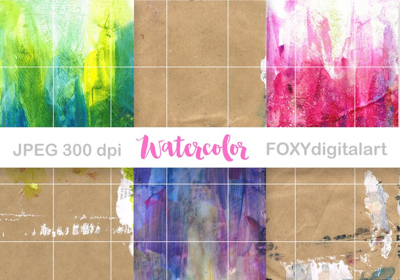 Watercolor Digital Paper: Watercolor Scrapbook Paper, Watercolor ...