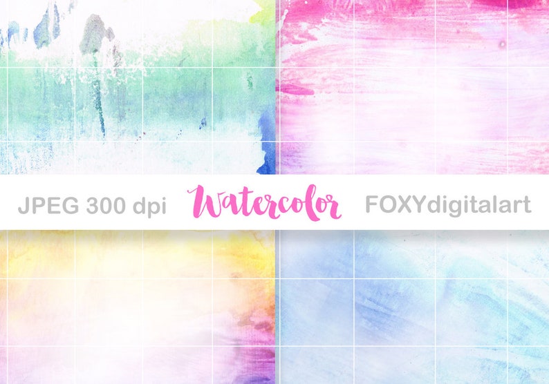Watercolor Digital Paper: “WATERCOLOR PAPER” Scrapbooking, Watercolour ...
