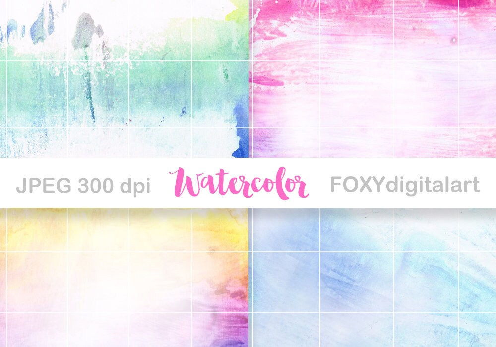 Watercolor Digital Paper: “WATERCOLOR PAPER” Scrapbooking, Watercolour ...