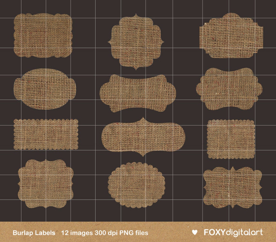 Burlap Frames Clip Art Burlap Digital Frames Burlap Clipart - Etsy