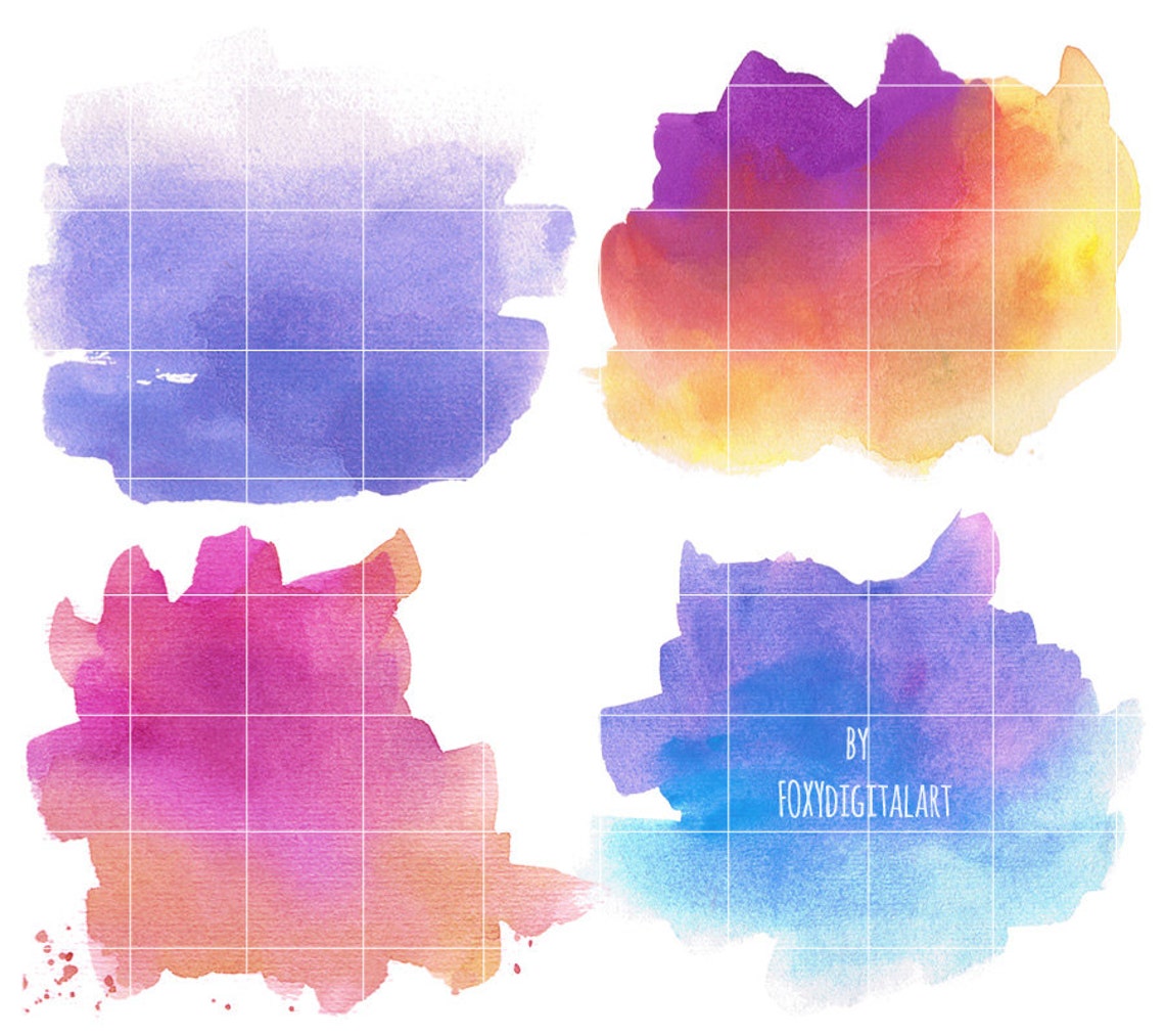 Watercolor Clip Art, Watercolor Splotches, PNG Watercolor Shapes ...