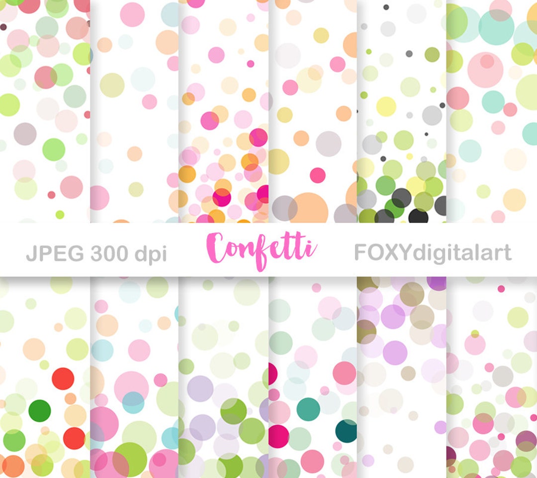 Confetti Digital Paper Set, “throw Some Confetti” Digital Paper ...