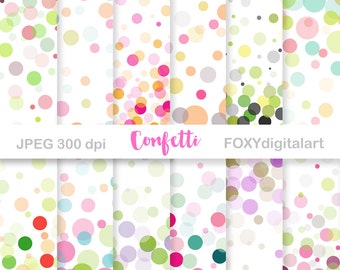 Confetti Digital Paper Set, “throw Some Confetti” Digital Paper ...