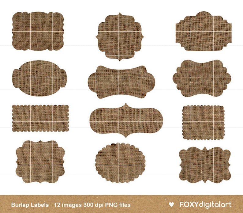 Burlap Frames Clip Art Burlap Digital Frames Burlap Clipart - Etsy