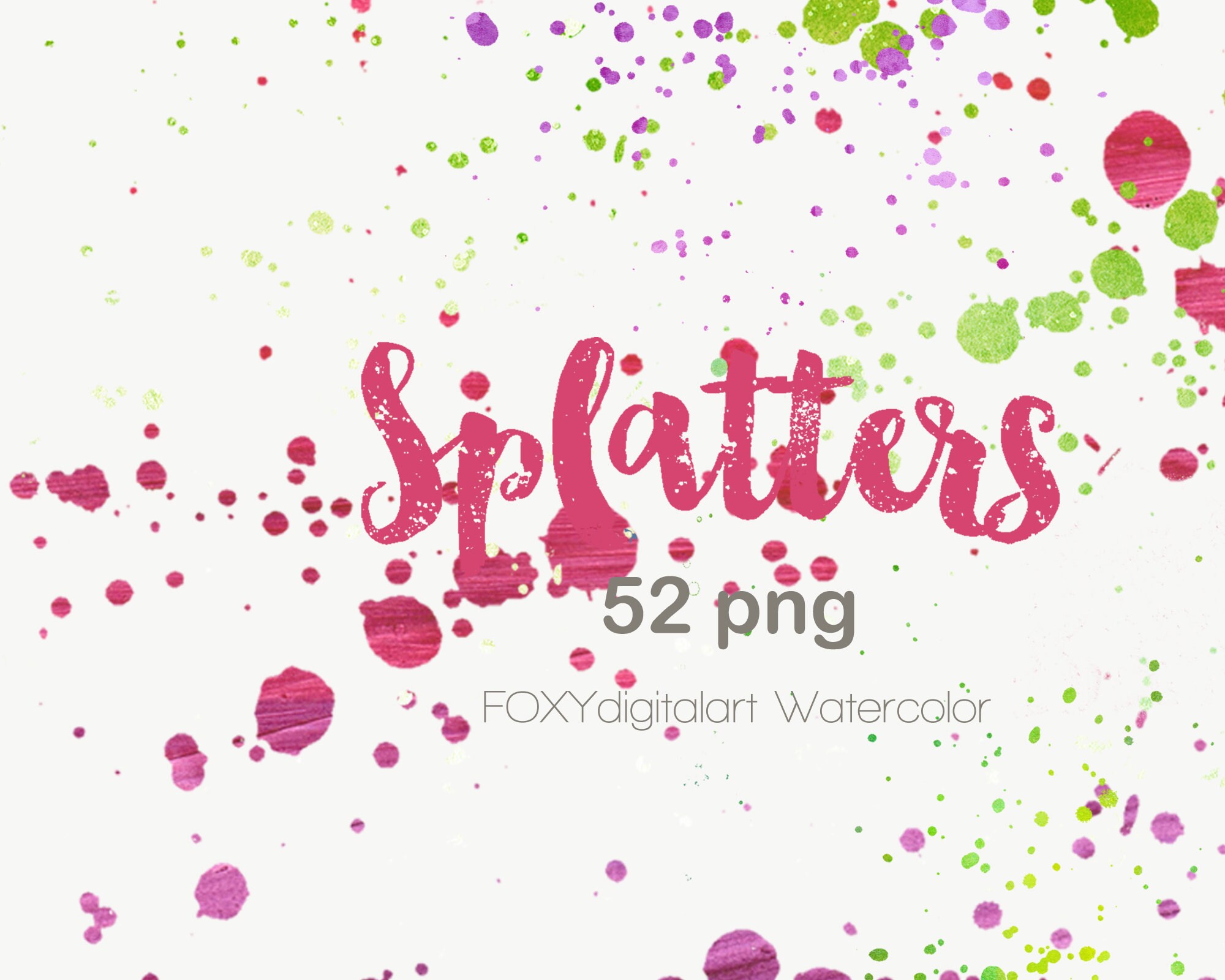 Watercolor Splatter Clipart, Paint Splatter Clipart, Watercolor ...