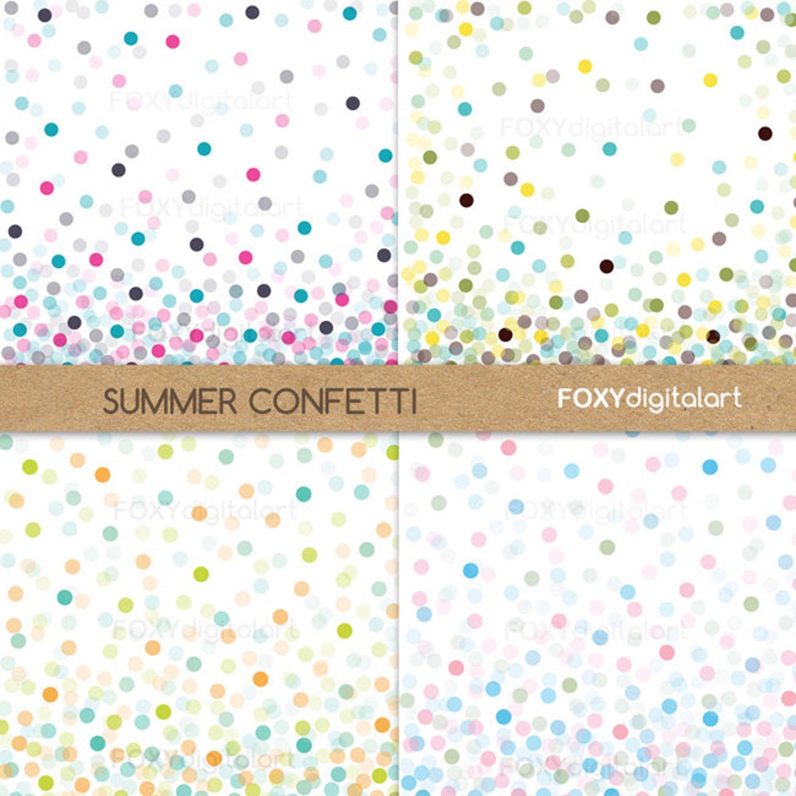 Confetti Digital Paper Set, “throw Some Confetti” Digital Paper ...
