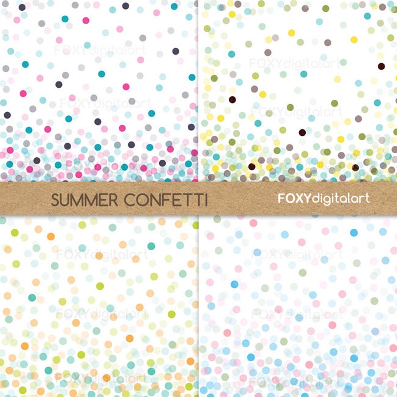 Confetti Digital Paper Set, “throw Some Confetti” Digital Paper ...