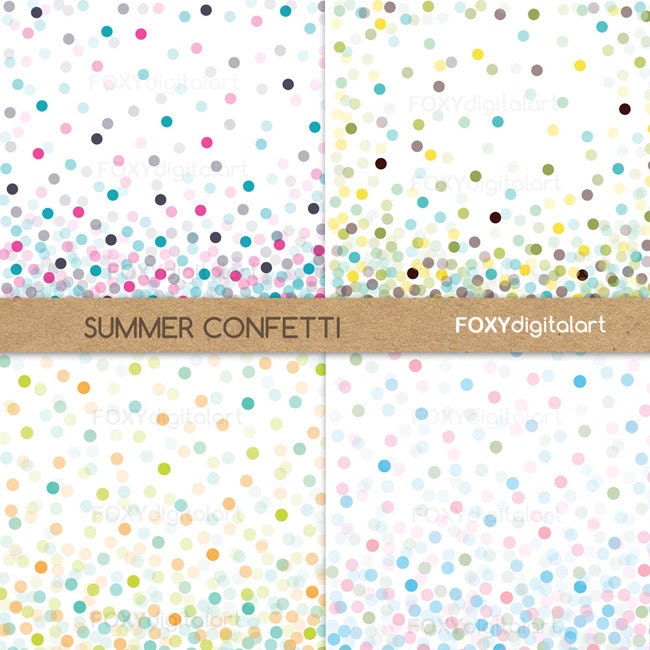 Confetti Digital Paper Set, “throw Some Confetti” Digital Paper ...