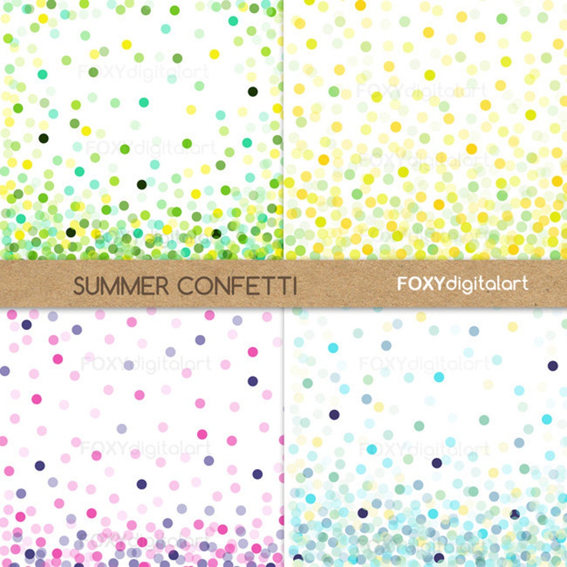 Confetti Digital Paper Set, “throw Some Confetti” Digital Paper ...