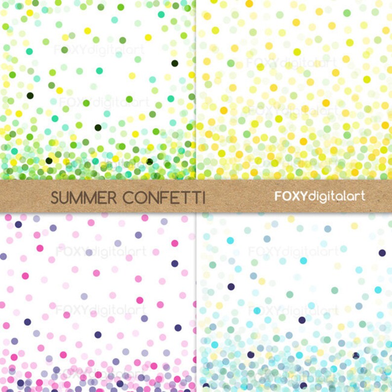 Confetti Digital Paper Set, “throw Some Confetti” Digital Paper ...