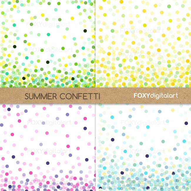 Confetti Digital Paper Set, “throw Some Confetti” Digital Paper ...