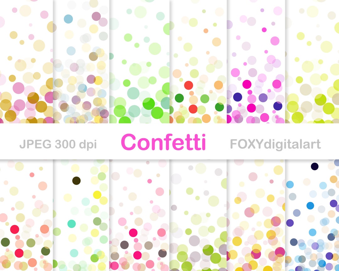Confetti Digital Paper Pack Wedding Invitation, Throw Some Confetti ...
