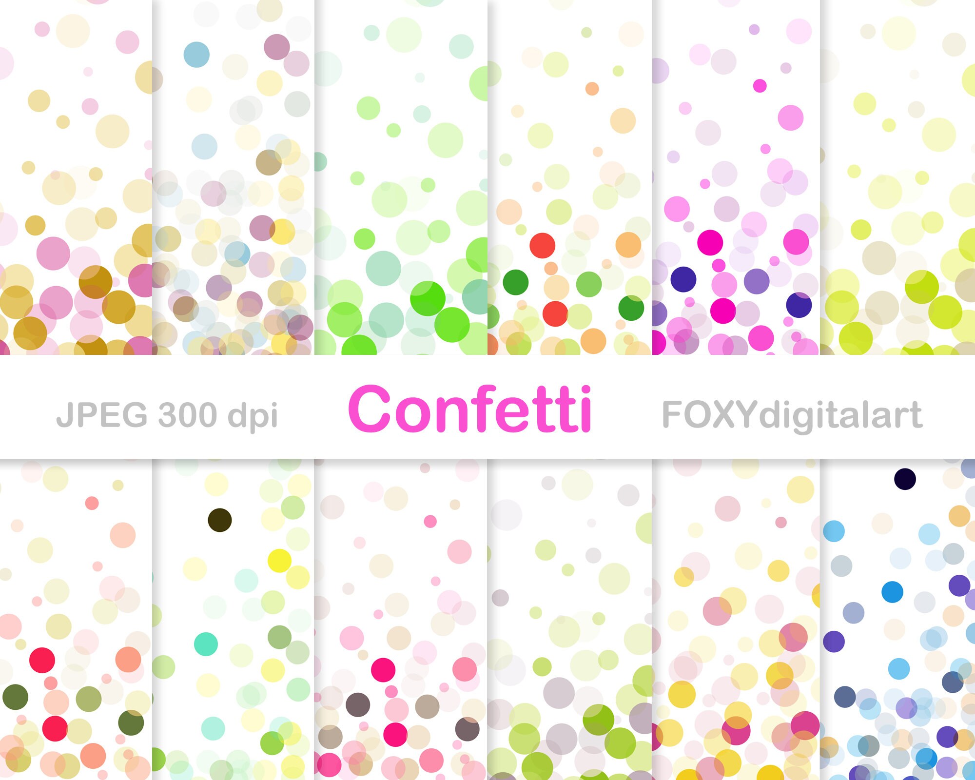 Confetti Digital Paper Pack Wedding Invitation, Throw Some Confetti ...